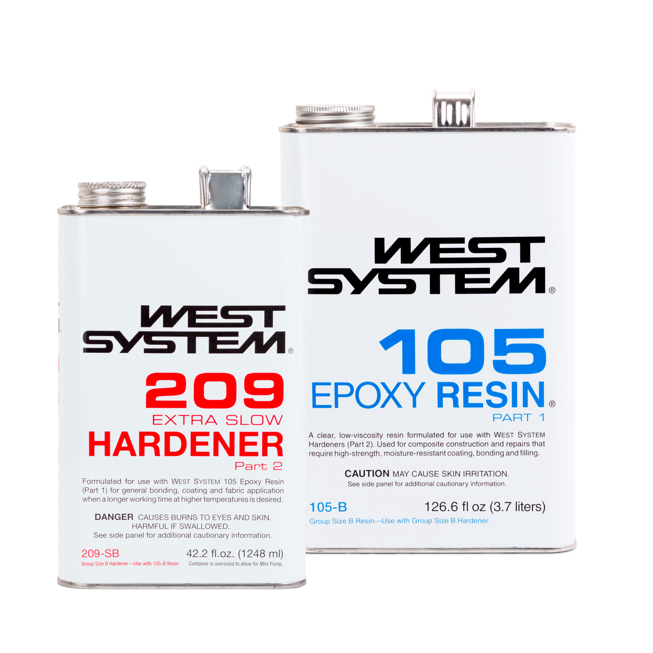 WEST SYSTEM® 105-B Epoxy with 209-SB Slow Hardener, 1.3 Gallon Kit