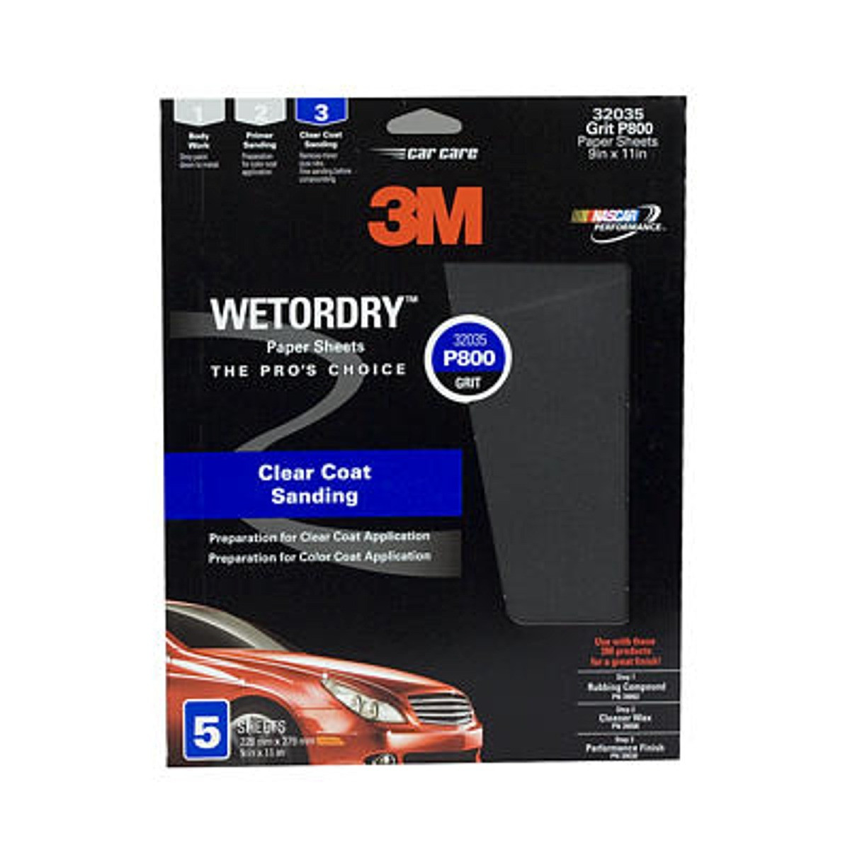 Pack (5 Sheet), 800 Grit Wet/Dry Sandpaper - Fiberglass Supply