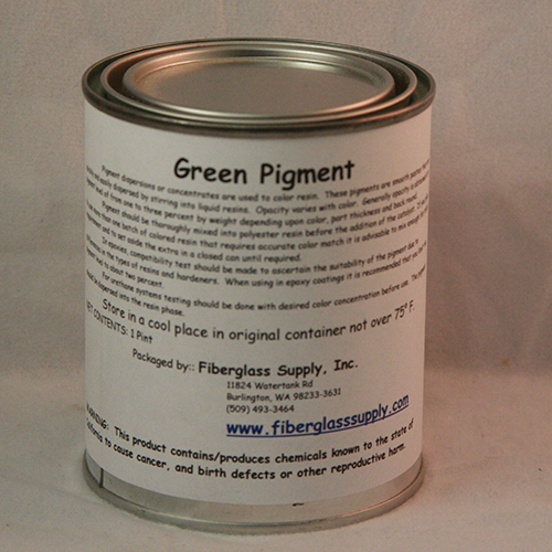 Pint, Green Pigment Concentrate - Fiberglass Supply