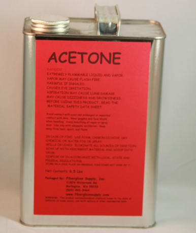 Gallon Can, Acetone (H) - Fiberglass Supply