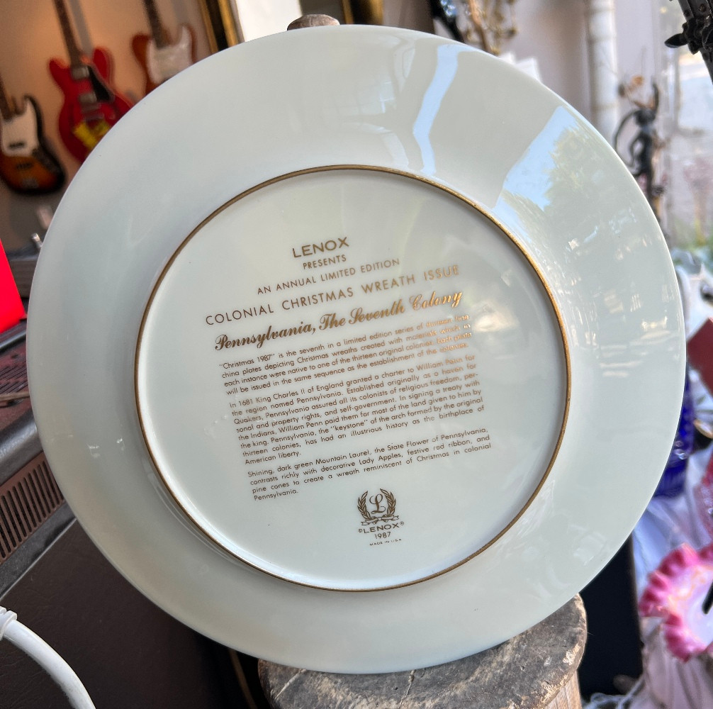 Vintage Lenox Colonial Christmas Wreath Plate 1987 Ltd Edition Orig Box ...