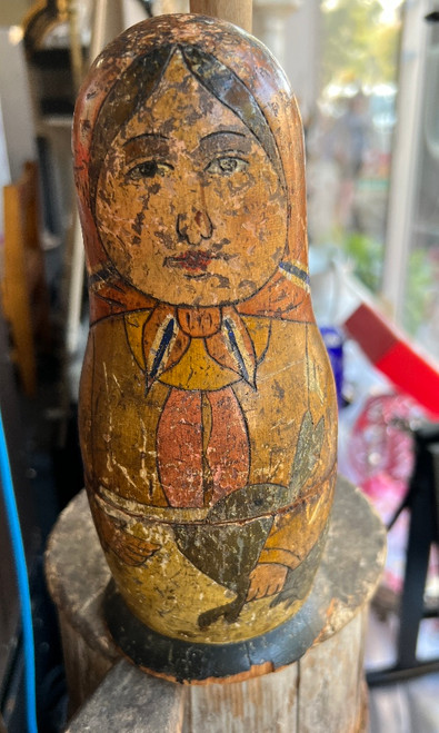 Antique Russian Nesting Dolls Matryoshka Set of 4 Hand Painted Wood ...