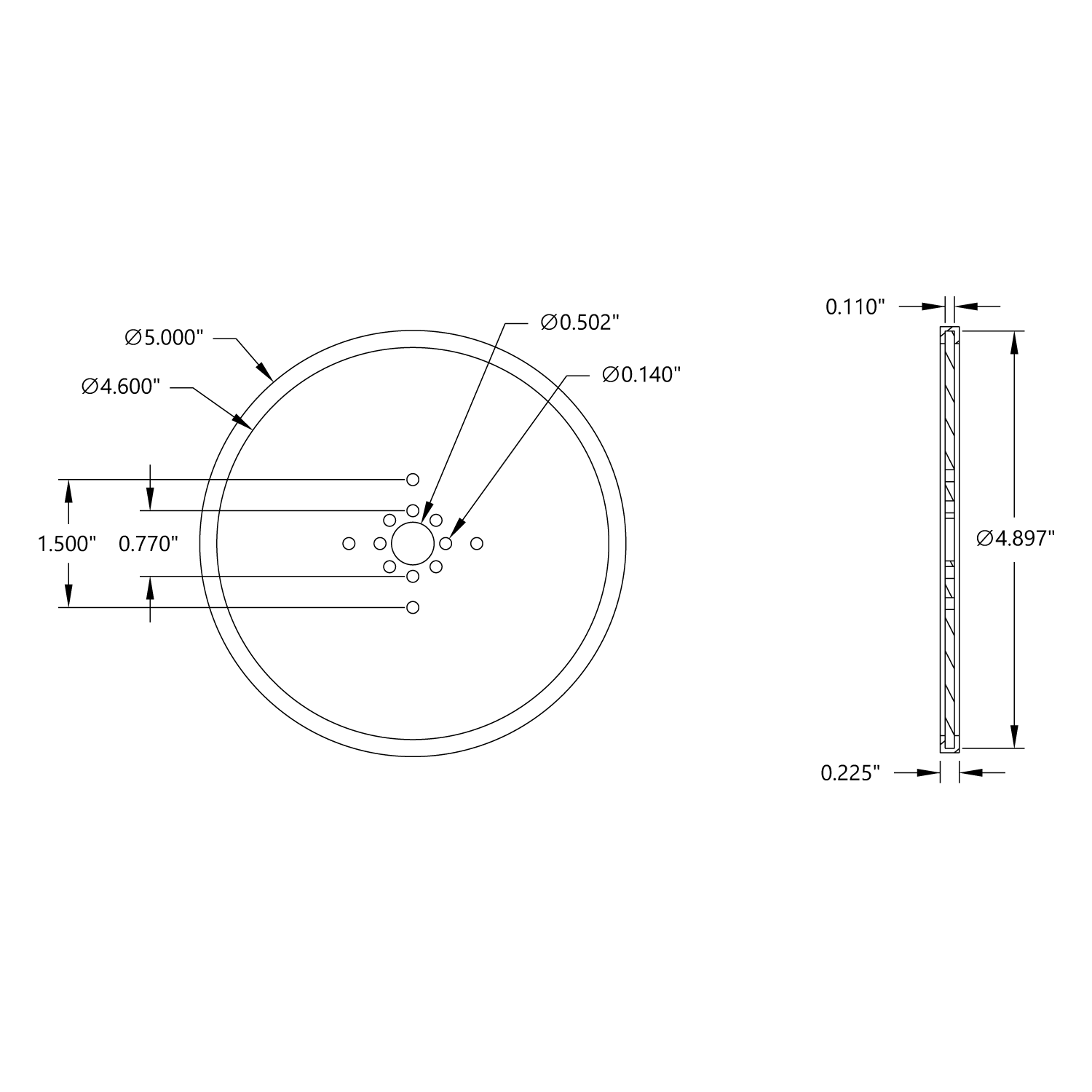 5" Clear Acrylic Disc Wheel - 2 Pack - ServoCity