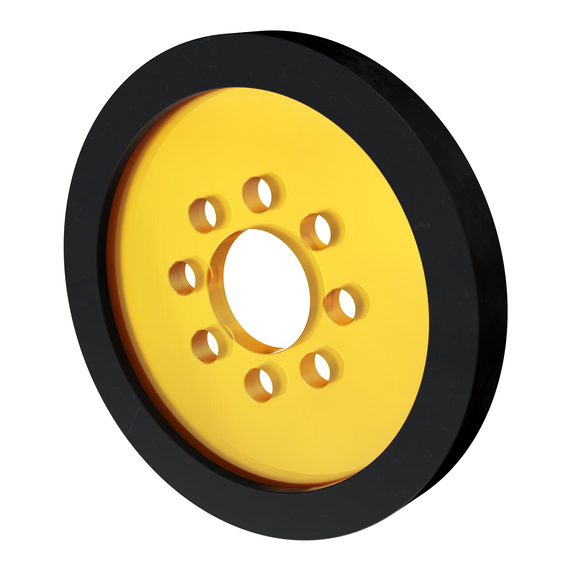 2" Clear Yellow Acrylic Disc Wheel - 2 Pack - ServoCity