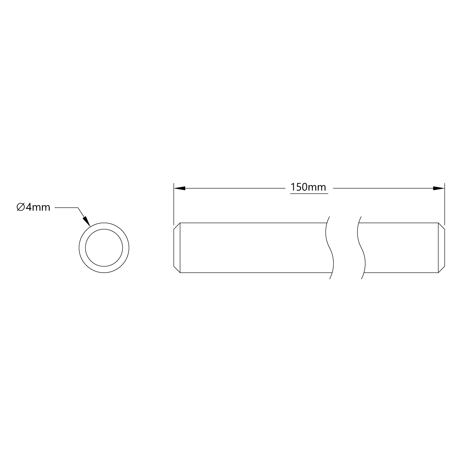 4mm Shaft (Stainless Steel, 150mm Length) - ServoCity