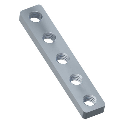 1 x 5 Steel Threaded Plate - 2 Pack - ServoCity