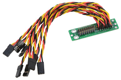 Servo Power Board (assembled with pins and male servo leads) - ServoCity