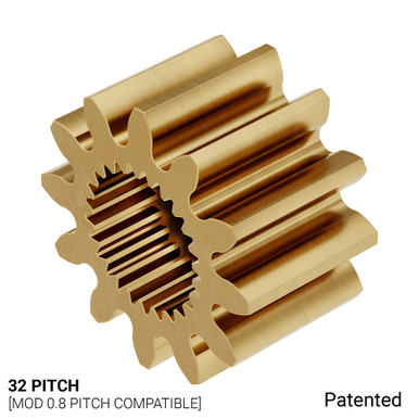 32P, 12 Tooth, 25T 3F Spline Servo Mount Gears - ServoCity