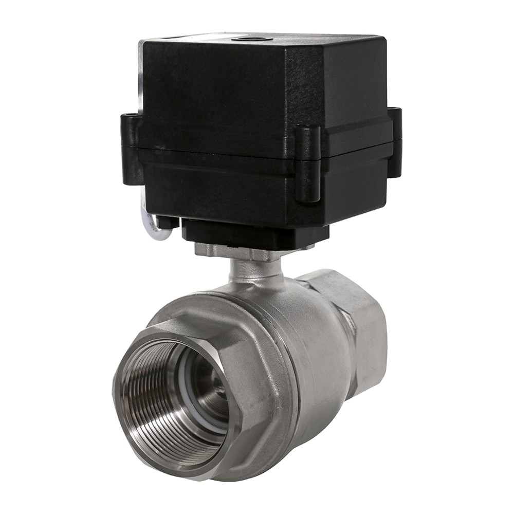 1-1/2" Stainless Steel Electric Motorized Ball Valve - 2 Wire Auto Return