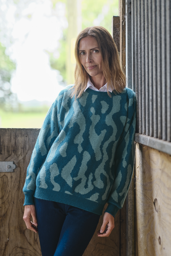 4 Ply Cashmere Abstract Zebra Sweater