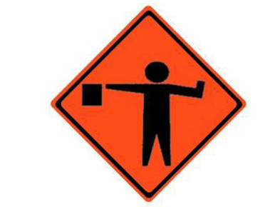 Flagman Symbol Mesh Sign (48 X 48) - Geo Networking