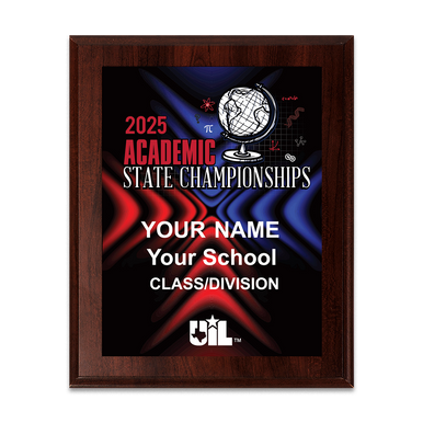 2025 UIL Academic State Championships 8x10 Plaque