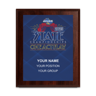 2025 GHSA One Act Play State Championships 8x10 Plaque