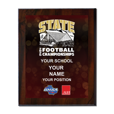 2025 GHSA Football State Championships 8x10 Plaque