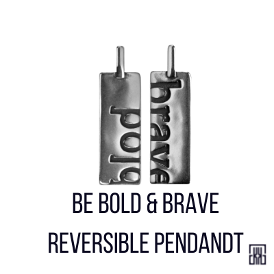 Bold & Brave Reversible Christian Pendant in Sterling Silver
