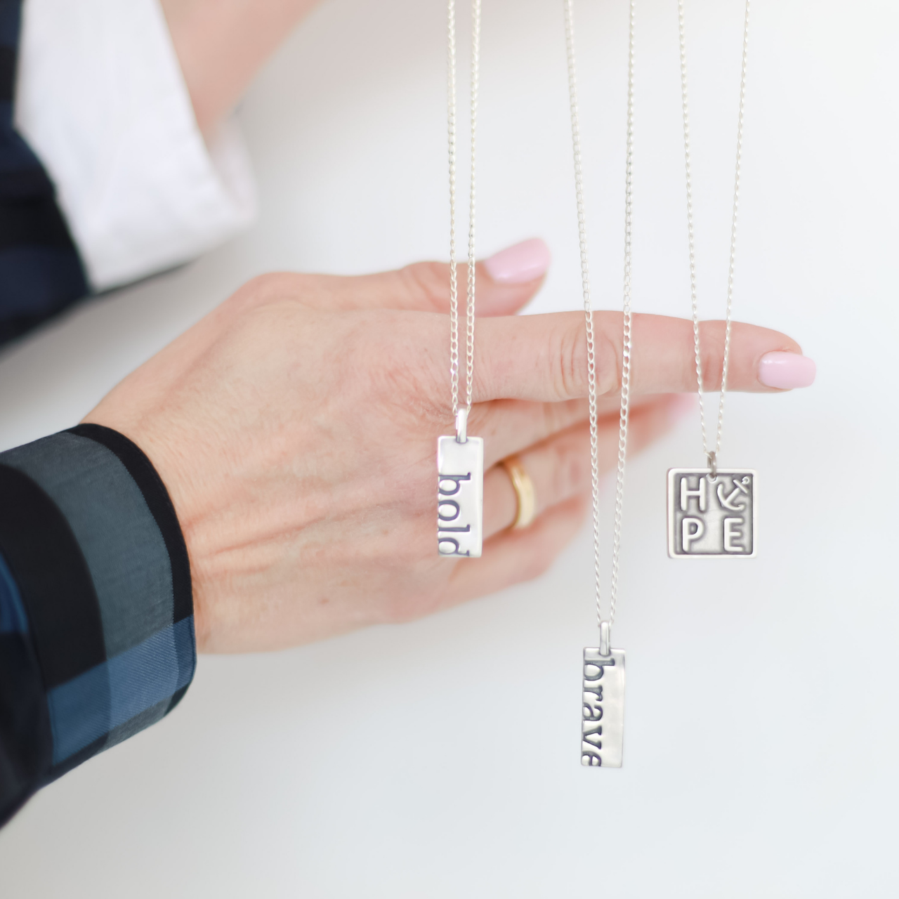 Bold & Brave Reversible Christian Pendant in Sterling Silver