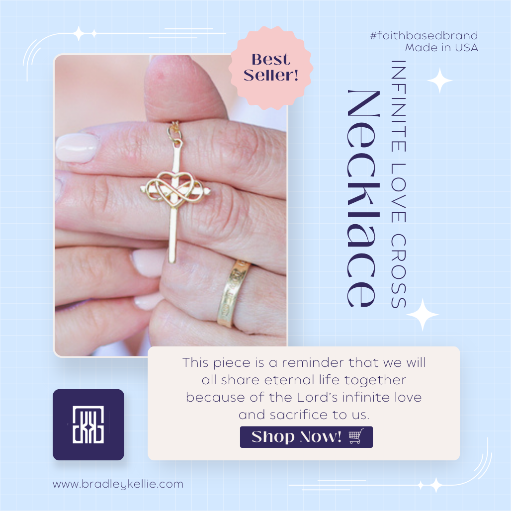 Infinite Love Cross Christian Pendant in Gold Overlay
