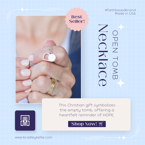 Modern Empty Tomb Pendant in Silver