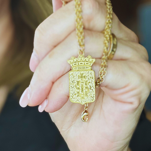 IHS Crowned Pendant in Gold Overlay | Bradley Kellie