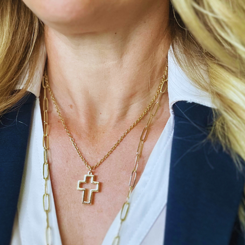 Open Cross Christian Pendant in Sterling Silver
