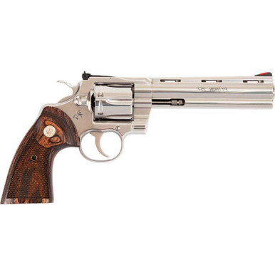 COLT PYTHON 357MAG REVOLVER DOUBLE-ACTION 6IN STAINLESS/WOOD 6RDS ...