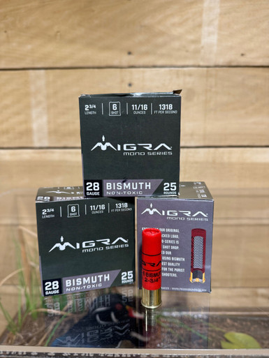 MIGRA BISMUTH 28GA SHOTSHELL 2.75IN #6 25RD - Winter Timber Outdoors