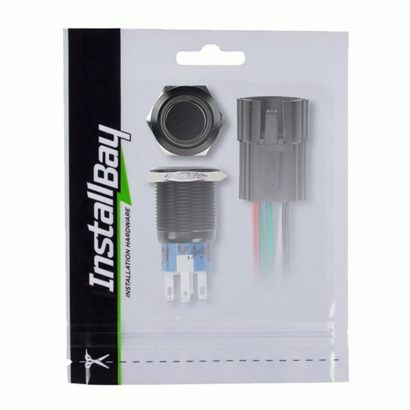 16MM BLACK ROUND SWITCH - BLUE LED - Team Marketing Group, LLC