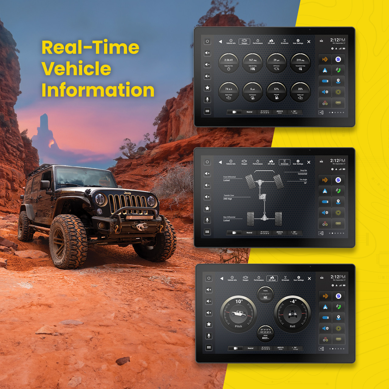 JEEP WRANGLER JK HORIZON12® MULTIMEDIA INFOTAINMENT DISPLAY WITH ...