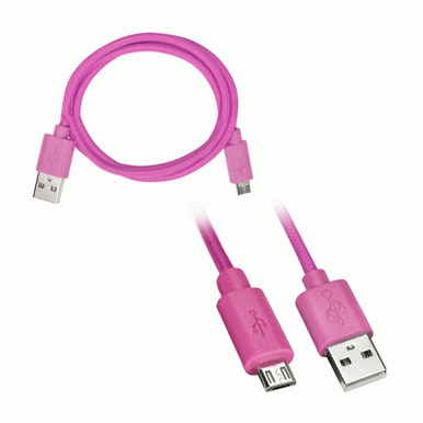 Replacement Micro B Cable - PINK - 3 feet - Team Marketing Group, LLC