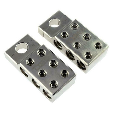 DS18 CHROME PLATED BATTERY STANDARD POST TYPE TERMINAL 4X 4/0GA AND 2X ...