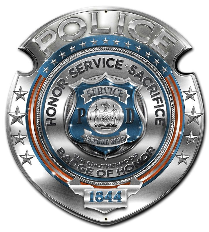 Police Badge Protect and Serve Plasma Cut Metal Sign - American ...