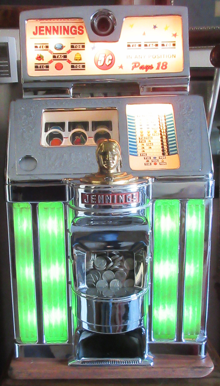Jennings 5c Lite Up Tic Tac Toe Slot Machine circa 1930's - American ...