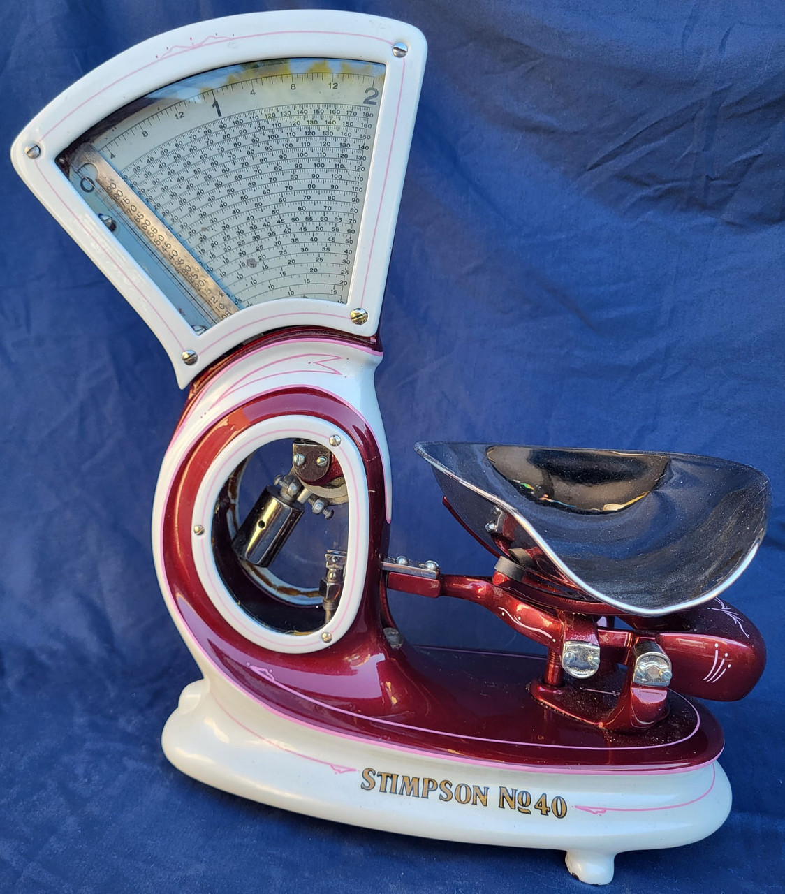 Stimson Detroit Model 40 2 Pound Maroon/White Candy Scale ( Leaner ...