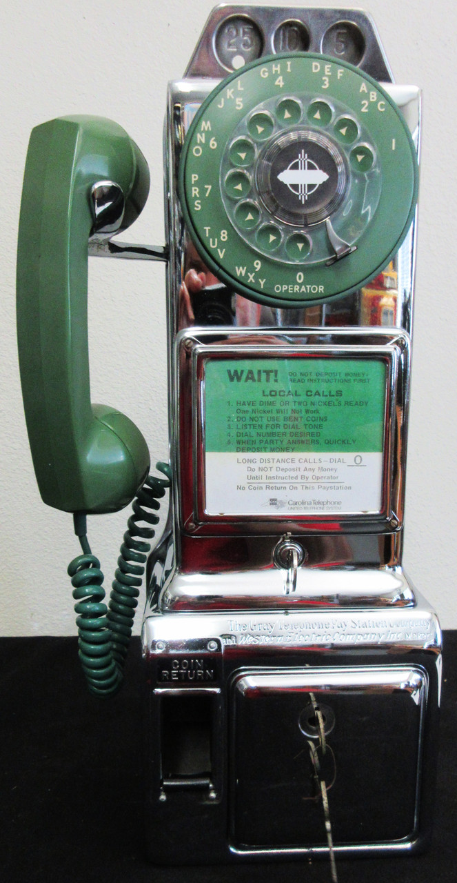 Gray Station Chrome Pay Telephone 1940's Fully Restored Rare - American ...