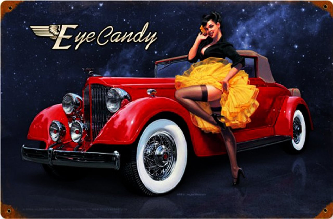 Eye Candy Pin-Up Metal Sign - American Collectibles