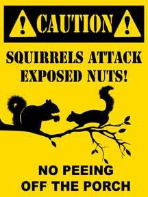Caution Squirrels Attack Metal Sign - American Collectibles
