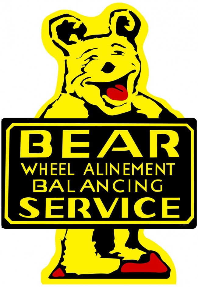 Bear Wheel Alignment Service Laser Cut Metal Sign - American Collectibles