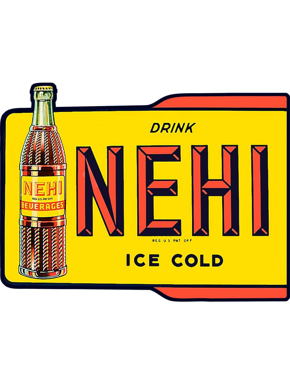 Drink Genuine Nehi Soda Beverages Metal Sign - American Collectibles
