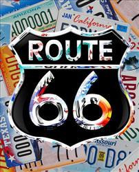 Route 66-License Plate Collage Metal Sign - American Collectibles