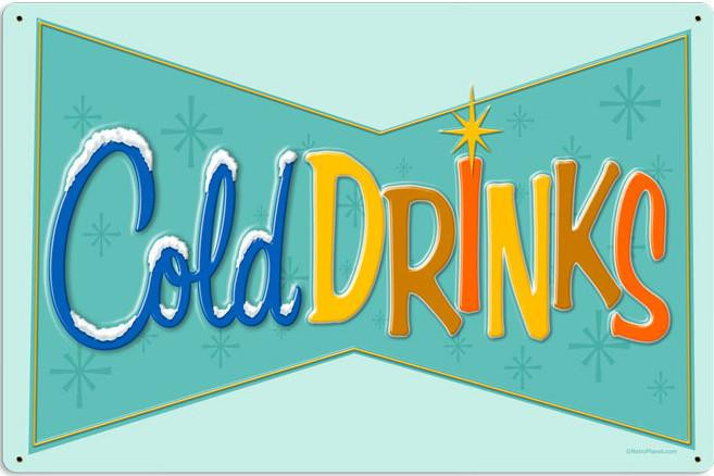 Cold Drinks (large) Metal Sign - American Collectibles