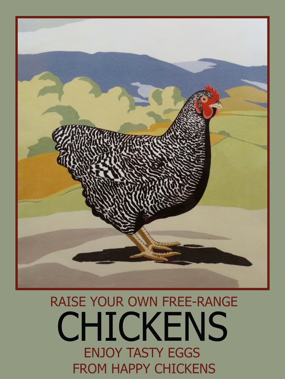 Chickens Free Range Metal Sign - American Collectibles
