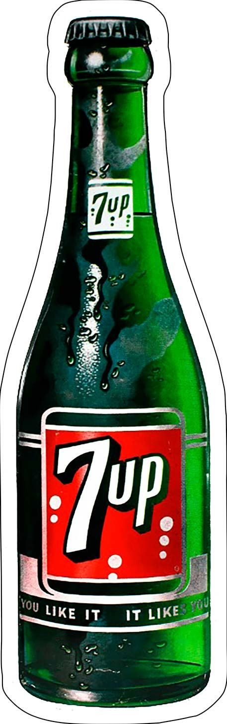 7Up Bottle Laser Cut Metal Advertisement Sign - American Collectibles