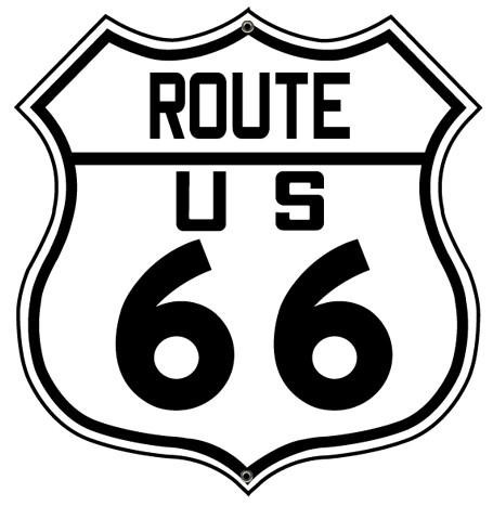Route 66 Shield (large) 31" by 30" Metal Sign - American Collectibles