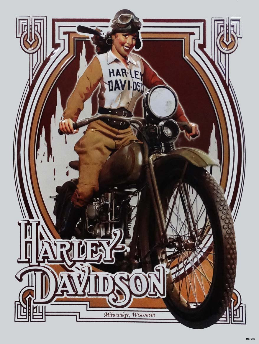 Ready to Ride Jacket Babe Harley-Davidson Metal Sign - American ...