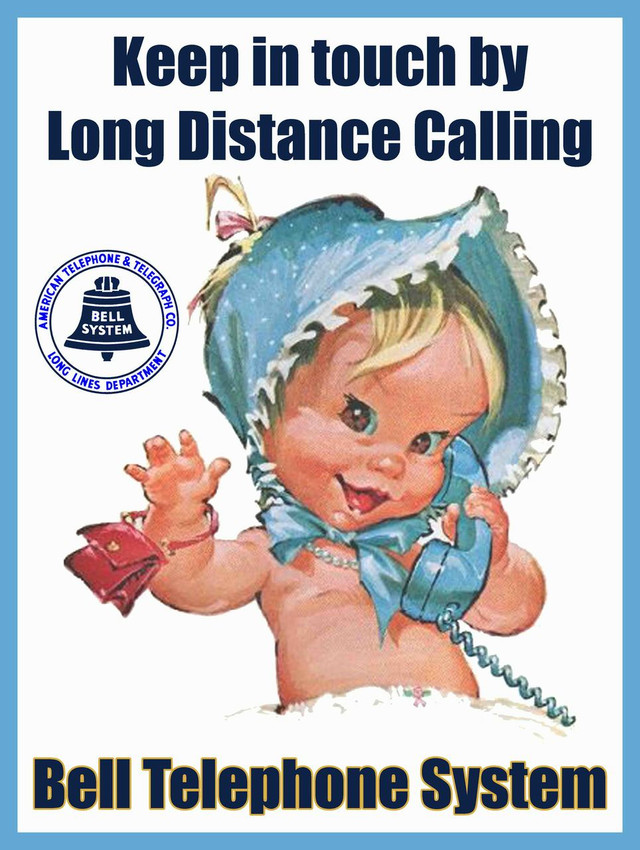 Bell Telephone Long Distance Calling Metal Sign - American Collectibles