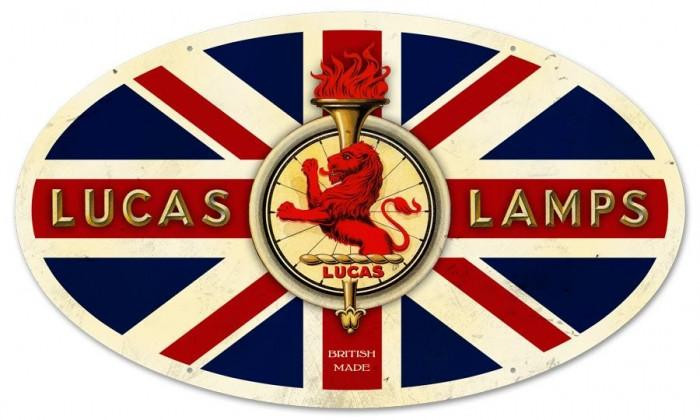 Lucas Lamps Oval Metal Sign - American Collectibles