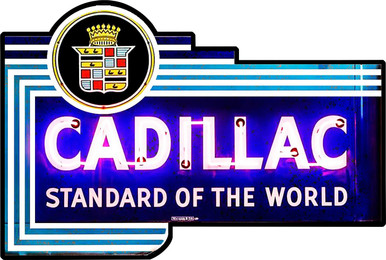 Cadillac Neon Style Metal Sign