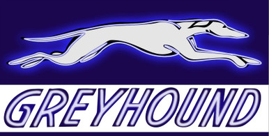 Greyhound Bus Lines Neon Stylized Metal Sign - American Collectibles