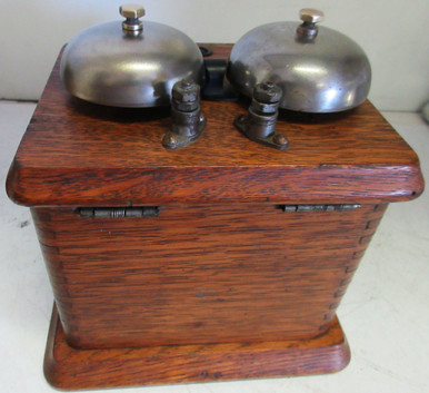 Oak Wood Bell Ringer Box circa 1930's - American Collectibles