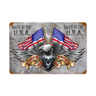 Made in the USA Eagle Metal Sign - American Collectibles